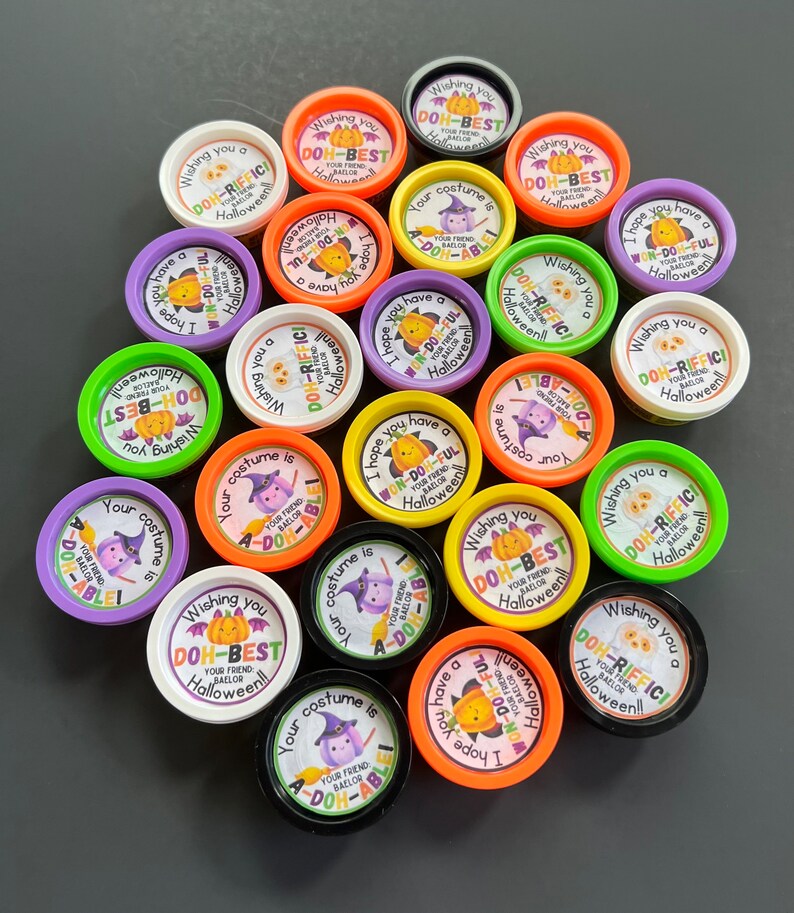 Personalized Halloween Play-doh Tag Play Dough Halloween Gift - Etsy