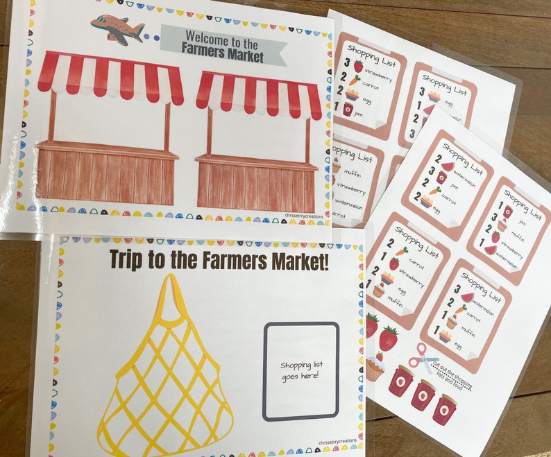 Farmers Market Grocery Shopping Game Following Directions and | Etsy