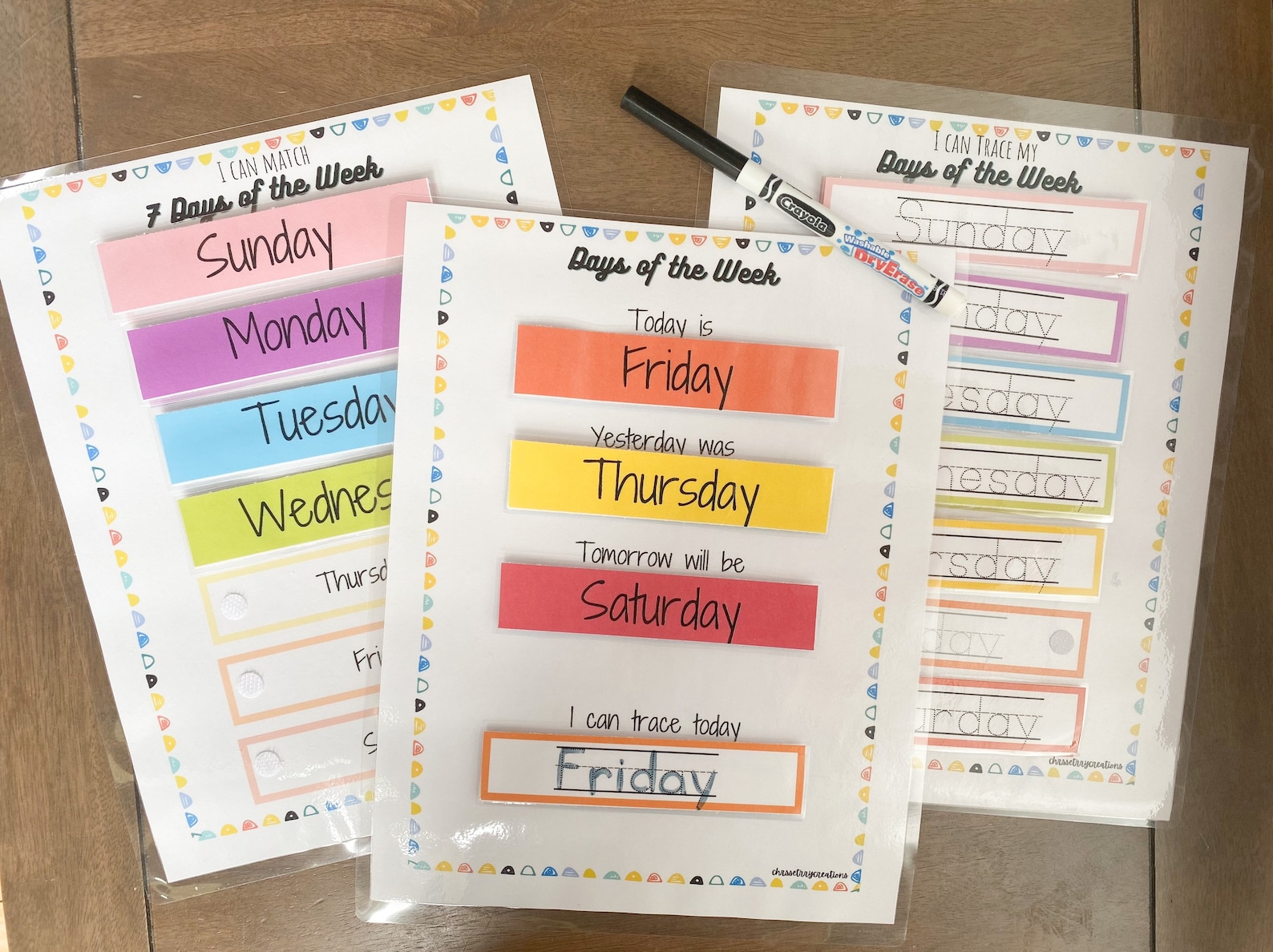 Days of the Week Printable Circle Time Calendar Kindergarten | Etsy