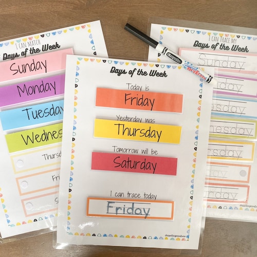 Pocket Calendar Days of the Week - Etsy