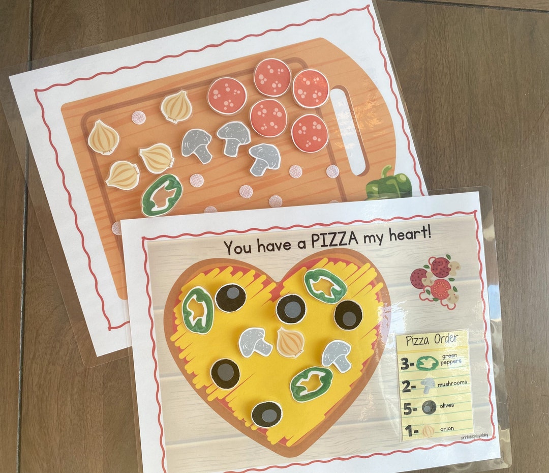 Pizza Theme Counting Game, Valentine's Day Preschool Activity, Follow ...
