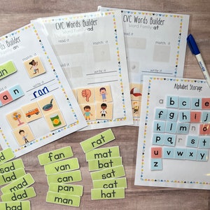 CVC, Phonics Printable, Kids Word Game, Learning to Read, Preschool ...