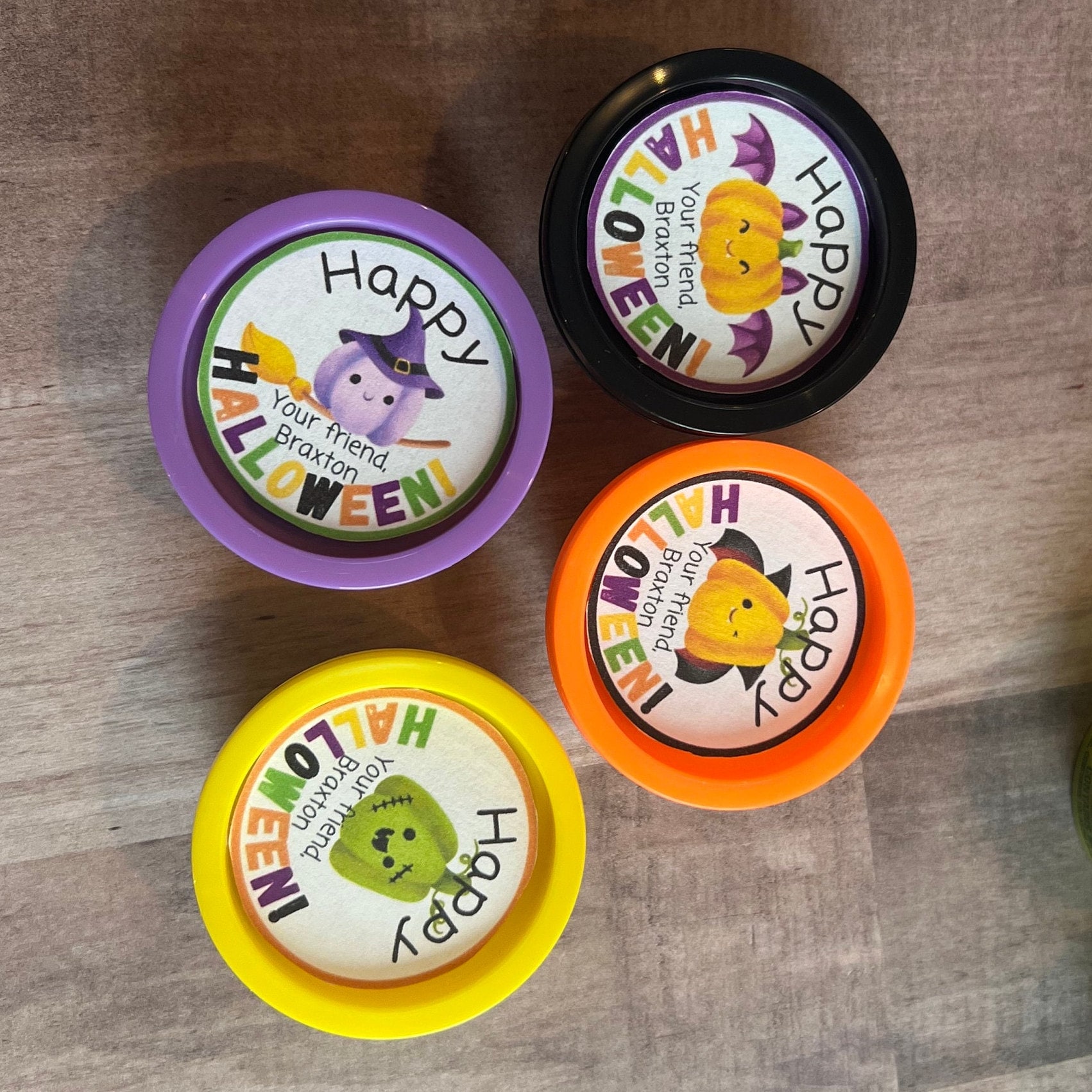Personalized Halloween Play-doh Tag, Play Dough Halloween Gift Label ...
