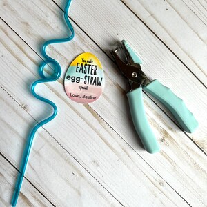 Personalized Easter Straw Tag, Egg-straw Easter Gift Label, School ...