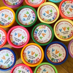 Personalized Valentine's Day Play-doh Tag, Play Dough Valentine Gift ...