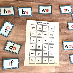 Sight Words Scavenger Hunt, Preschool Sight Words Flash Cards ...