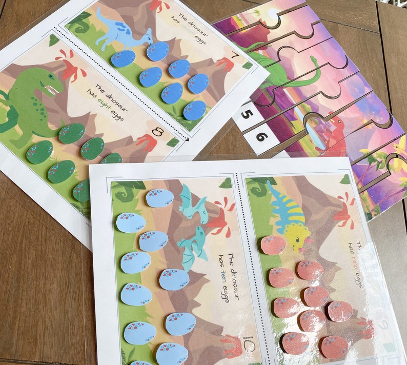 Dinosaur Theme Numbers Printable, Dinosaur Counting Game, Preschool ...