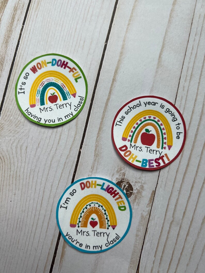 Personalized Back to School Play-doh Tag, Play Dough Class Gift Label ...