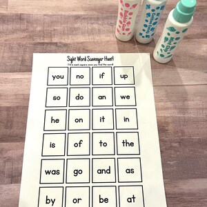 Sight Words Scavenger Hunt, Preschool Sight Words Flash Cards ...