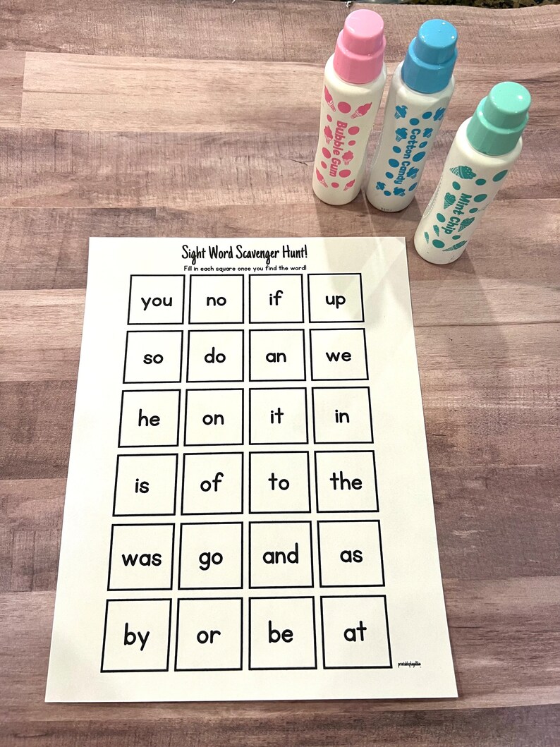 Sight Words Scavenger Hunt Preschool Sight Words Flash Cards - Etsy