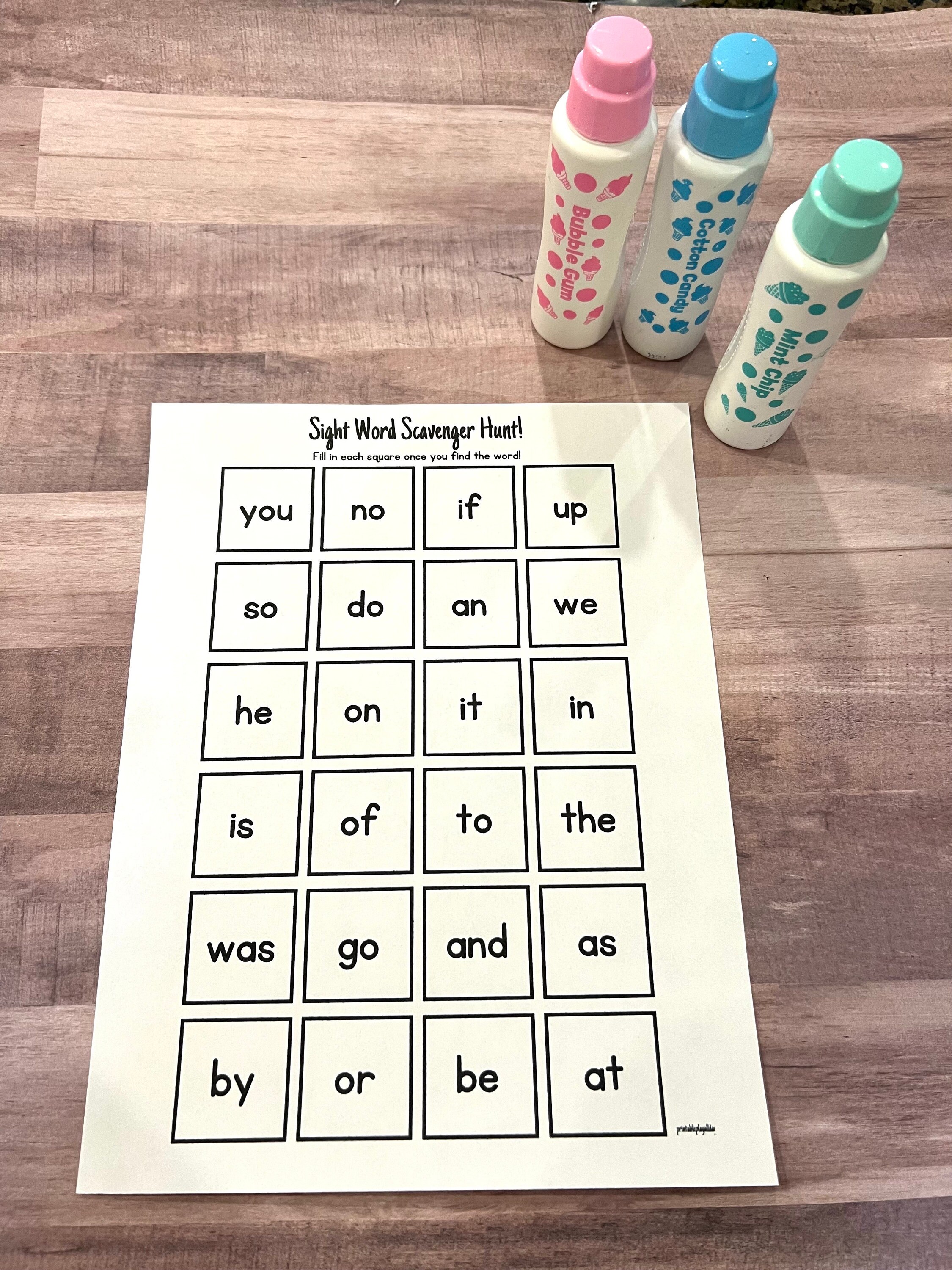 Sight Words Scavenger Hunt, Preschool Sight Words Flash Cards ...