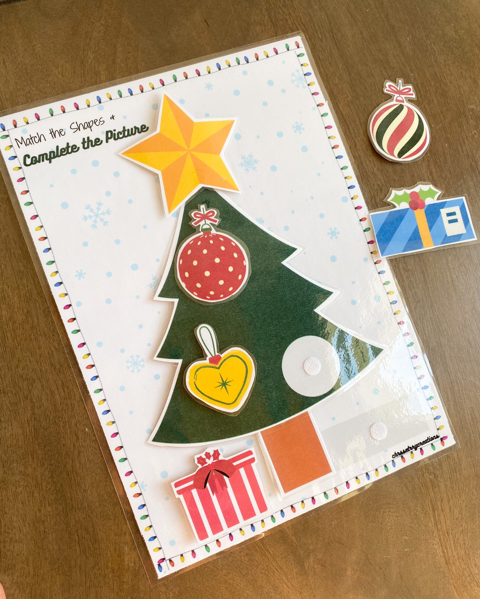 Shape Matching Activity Christmas Shape Sorting Holiday - Etsy