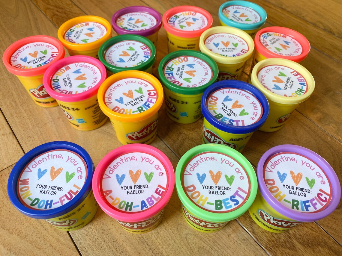 Etiqueta personalizada de plastilina para San Valentín, imprimible de ...