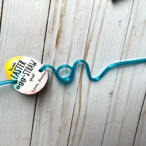 Personalized Easter Straw Tag, Egg-straw Easter Gift Label, School ...
