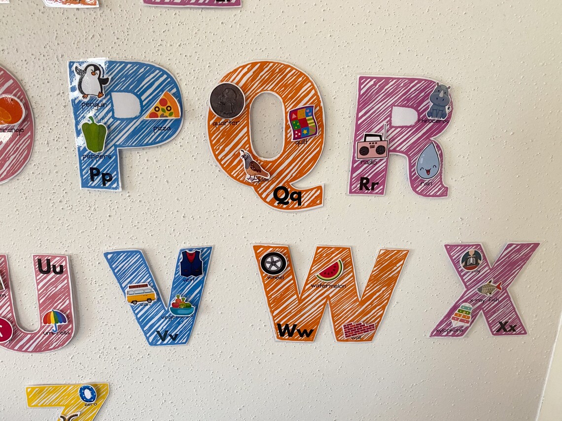 Alphabet Activity Printable, Letter Matching Wall, Preschool Classroom ...