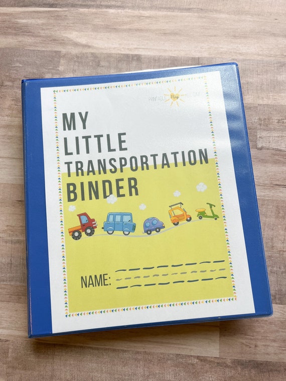 Transportation Theme Preschool Learning Binder Pre-k Busy | Etsy