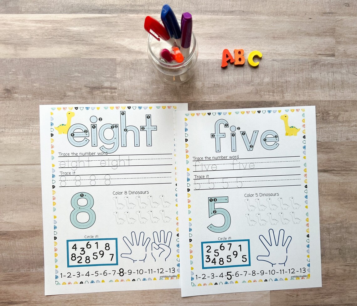 Alphabet Numbers Tracing Printable, Preschool Pre-writing Activity ...