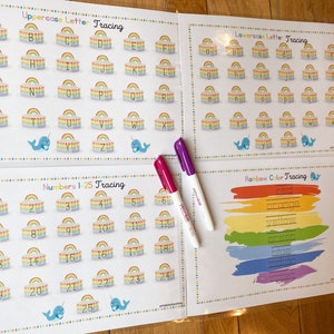 Rainbow Theme Preschool Learning Binder, Kindergarten Busy Binder, Home ...