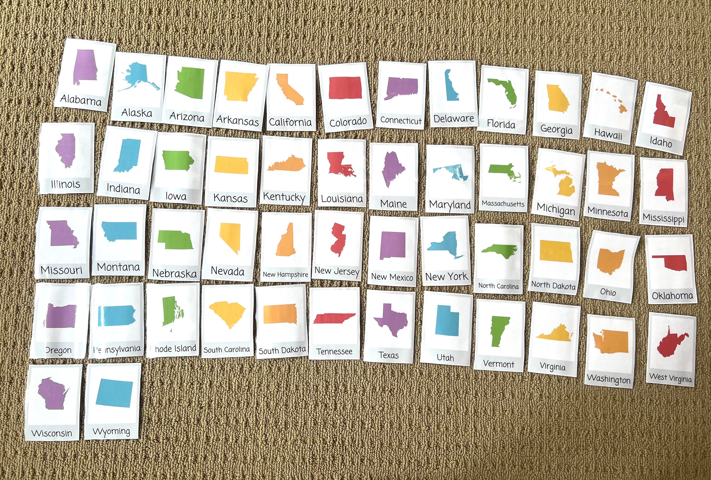 U.S. States, Printable Flashcards. United States, State Cards, U.S ...
