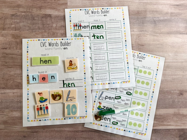 CVC Phonics Printable Kids Word Game Learning to Read - Etsy