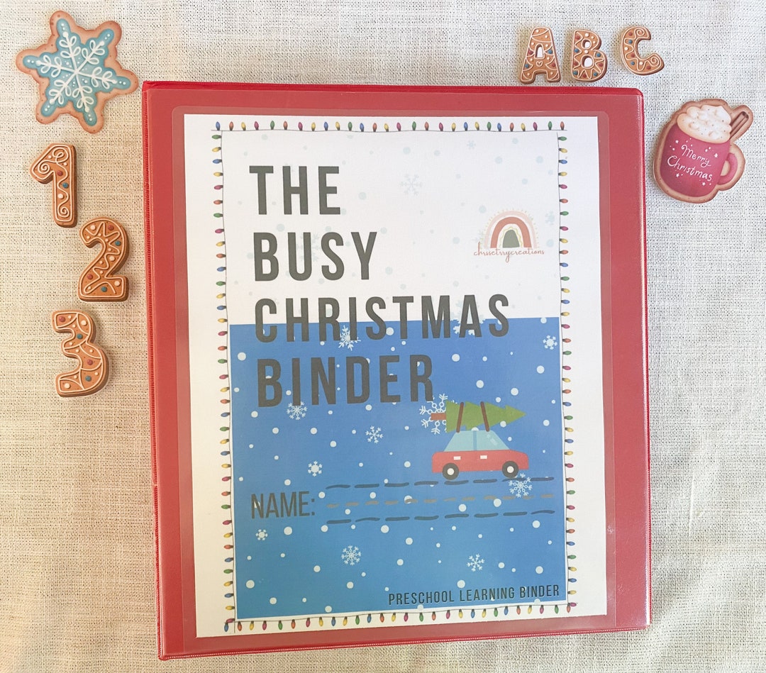 22 Page Christmas Busy Binder, Preschool Learning Activities, Holiday ...