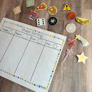Shape Sorting Activity Printable, Matching Shapes Worksheets, Learning ...