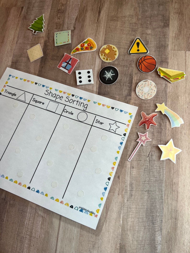 Shape Sorting Activity Printable Matching Shapes Worksheets - Etsy