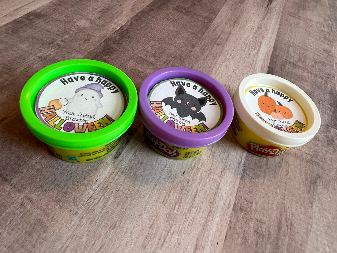 Personalized Halloween Play-doh Tag, Play Dough Halloween Gift Label ...