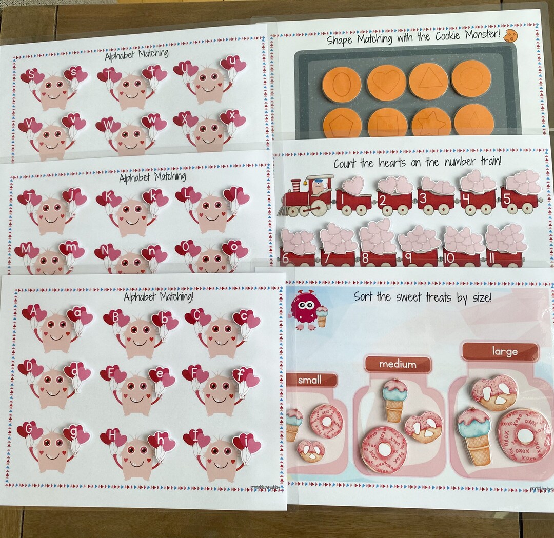 Valentine's Day Learning Binder, Love Monster Busy Binder, Kindergarten ...