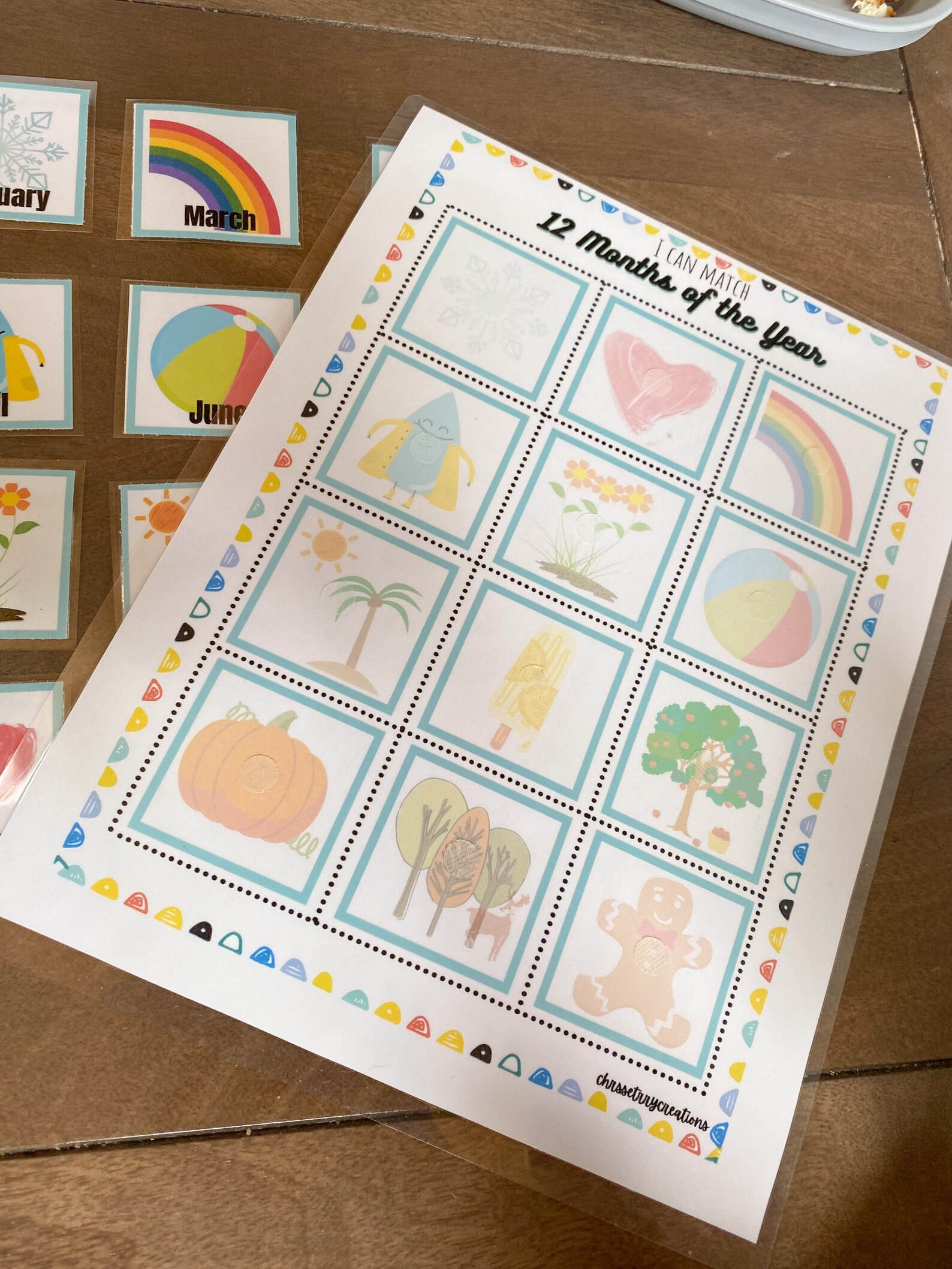 12 Months of the Year Toddler Months Organizer Preschool at - Etsy