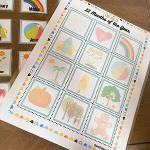 12 Months of the Year Toddler Months Organizer Preschool at - Etsy