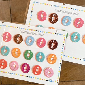 Alphabet Printable Activity, Preschool Letter Matching, Donut Theme ...