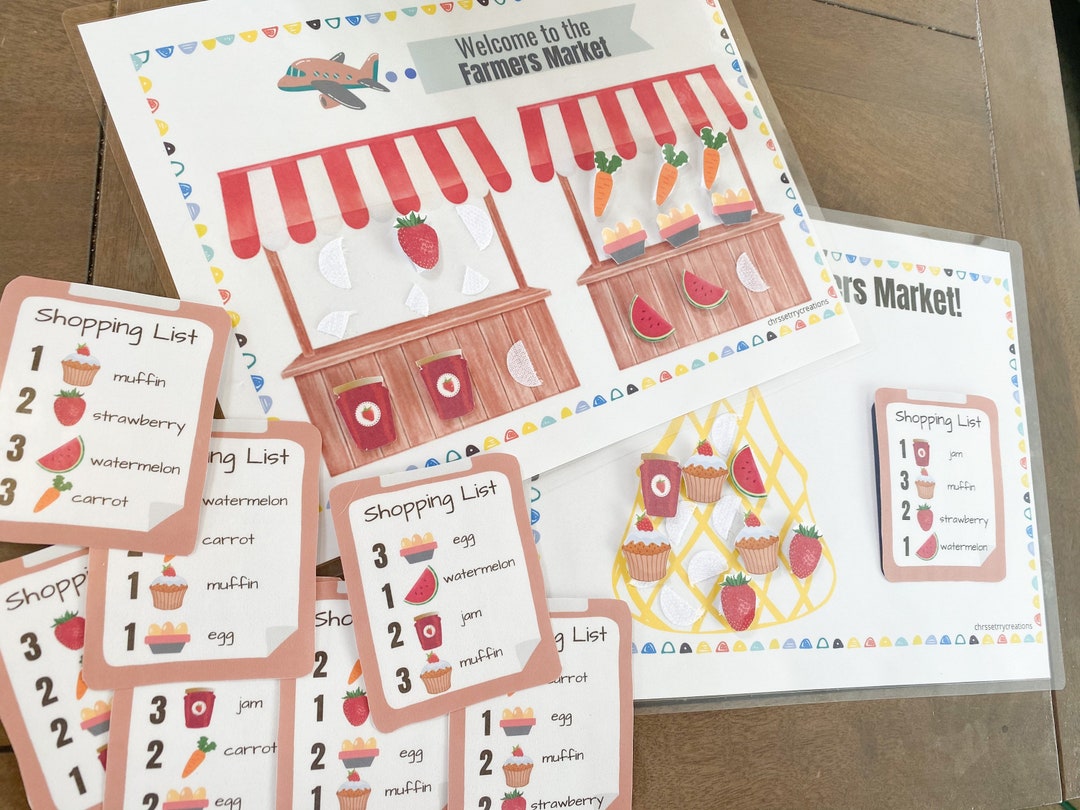 Farmers Market Grocery Shopping Game, Following Directions and Count ...