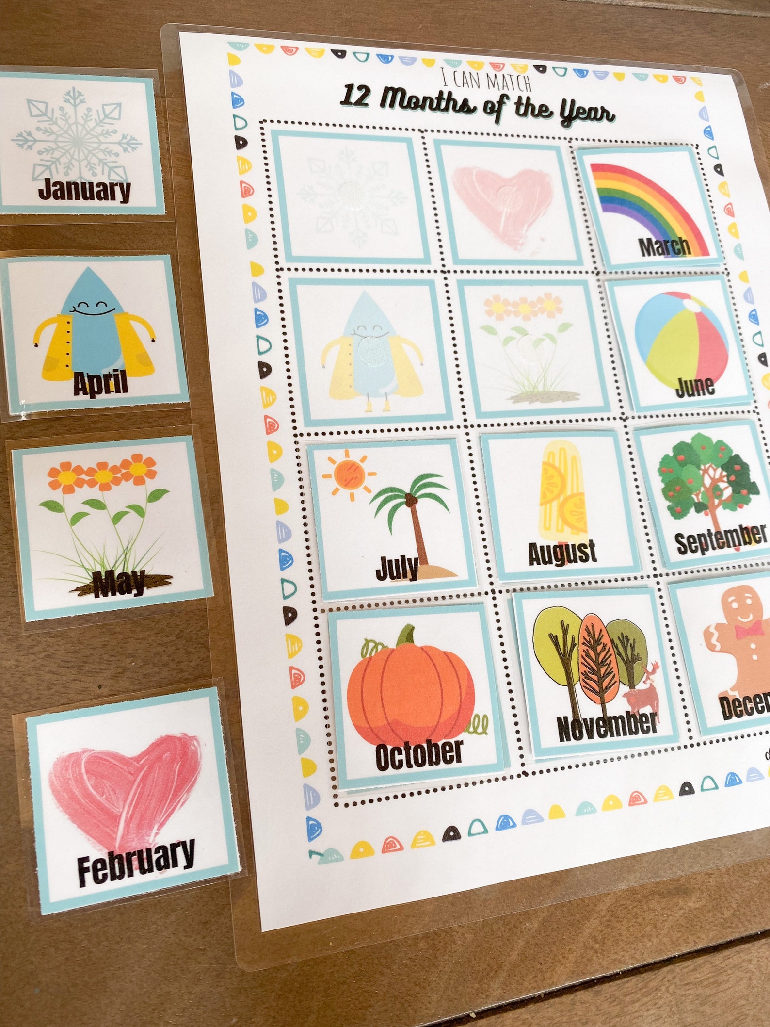 12 Months of the Year Toddler Months Organizer Preschool at - Etsy