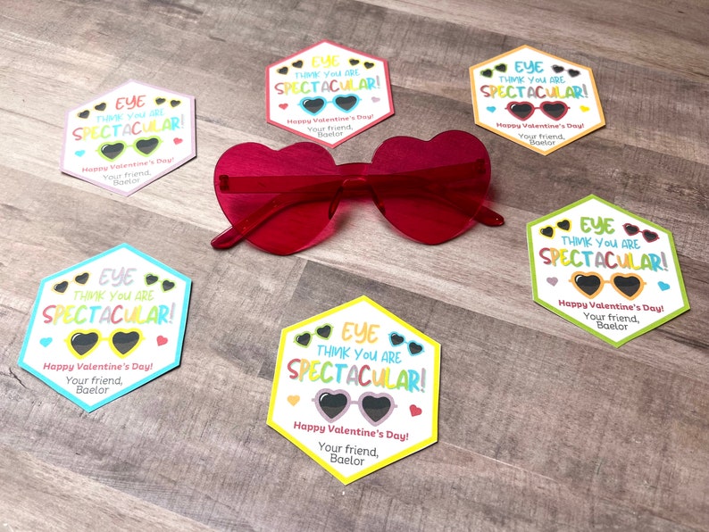 Personalized Spectacular Sunglasses Valentine's Day Tag, Valentine Gift ...