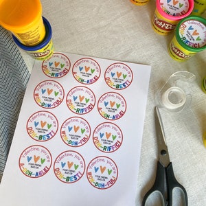 Personalized Valentine's Day Play-doh Tag, Play Dough Valentine Gift ...