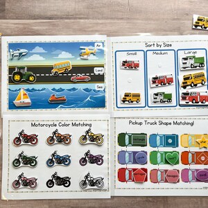 Transportation Theme Preschool Learning Binder, Pre-k Busy Binder ...