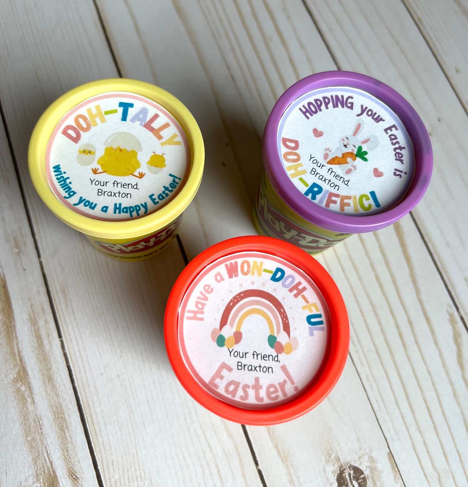 Personalized Easter Play-doh Tag, Play Dough Easter Gift Label, School ...