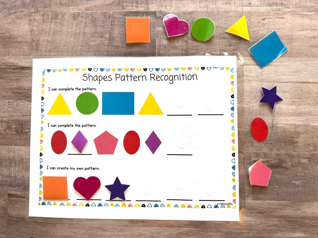 Learning Patterns Activity, Kindergarten Pattern Printable, Homeschool ...