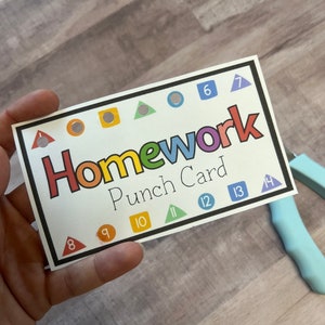 Homework Punch Card, Homework Reward Tracker, Classroom Incentive ...