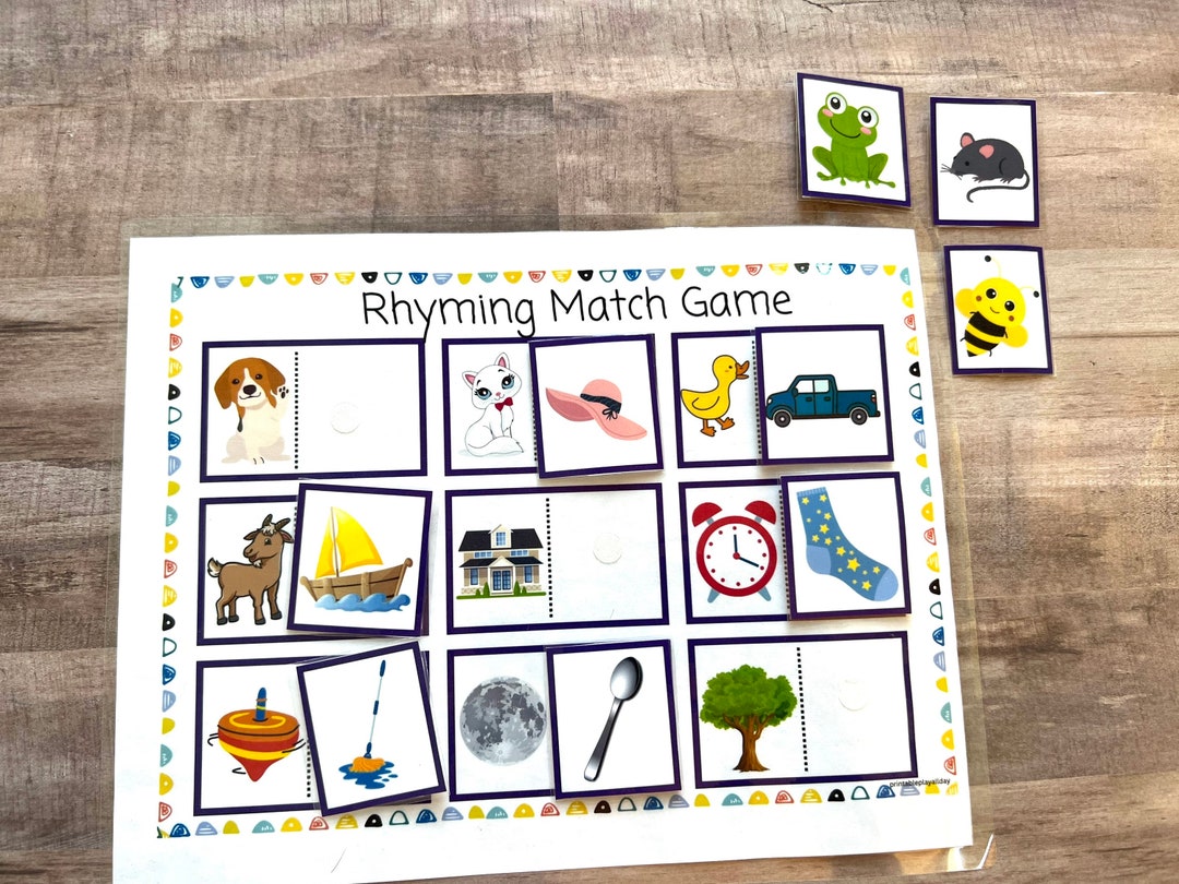 Rhyming Words Worksheet, Preschool Rhyme Matching Printable ...