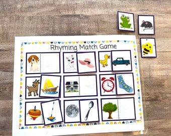 Rhyming Words Printable Worksheets Kindergarten & First Grade - Etsy