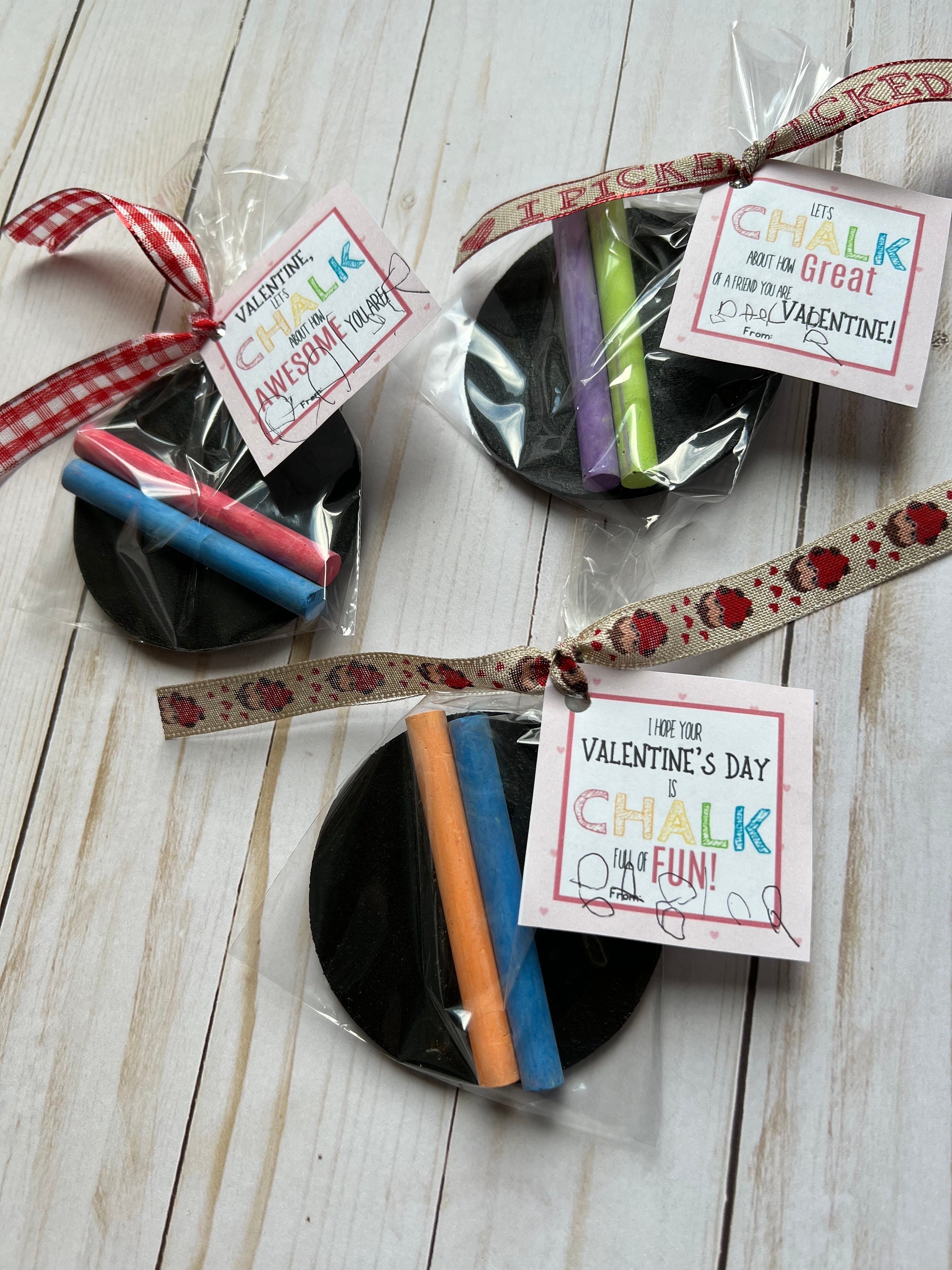 Personalized Valentine's Day Chalk Gift Tag, Chalk Valentine Gift Label ...