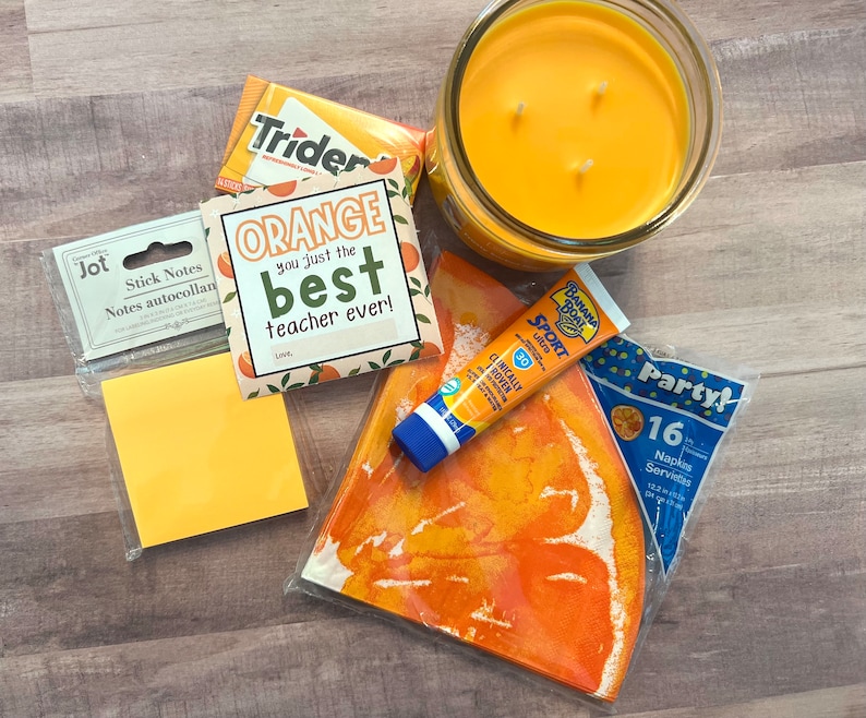 End of Year Thank You Gift Tag, Orange You the Best Teacher Gift Tag ...