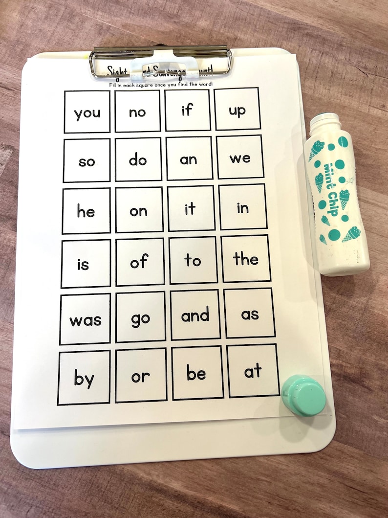 Sight Words Scavenger Hunt, Preschool Sight Words Flash Cards ...