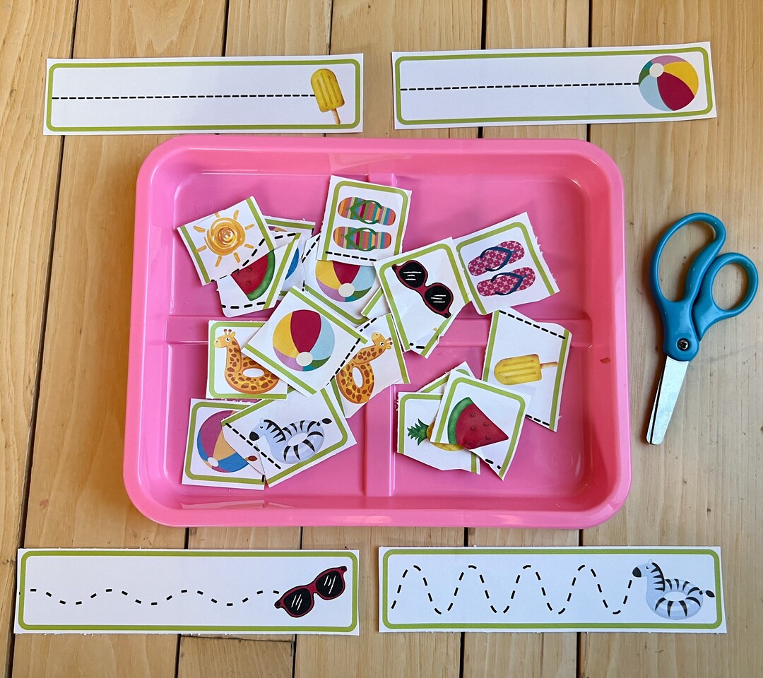 Summer Scissor Cutting Practice, Scissor Strips Activity, Scissor ...
