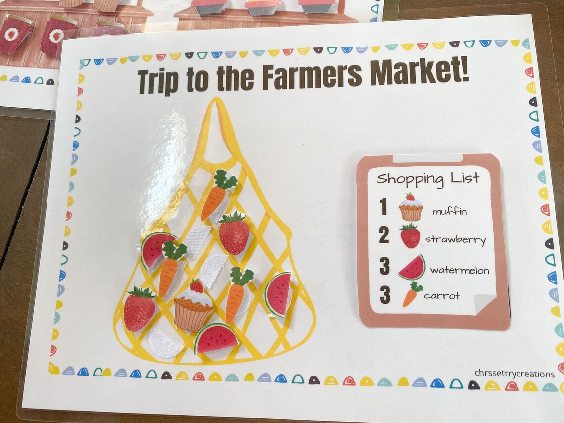 Farmers Market Grocery Shopping Game Following Directions and | Etsy