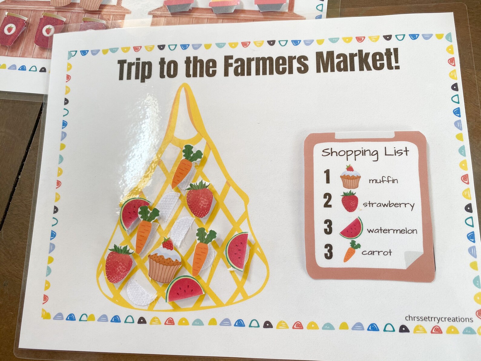 Farmers Market Grocery Shopping Game Following Directions and | Etsy