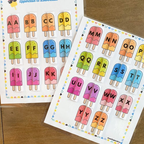 Alphabet Match Uppercase and Lowercase Letters Alphabet - Etsy