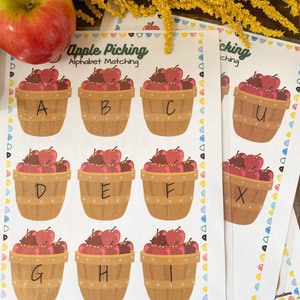 Alphabet Apple Picking, Fall Busy Binder Printable, Preschool Alphabet ...